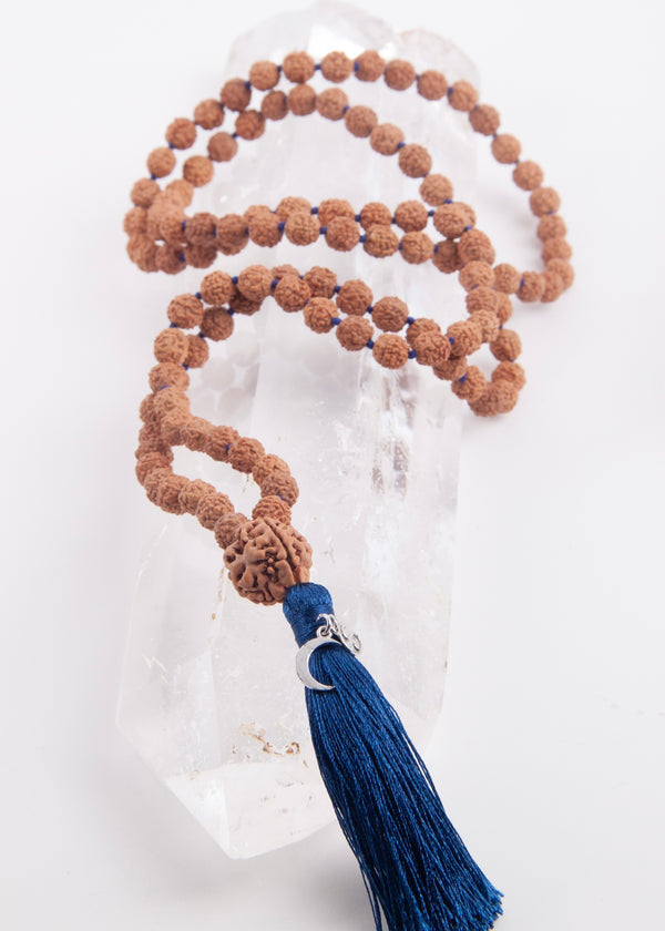 BRAHMA VISHNU MAHESH 'Neela' Meditation Mala | 3 Mukhi Nepal Guru 'Lif ...